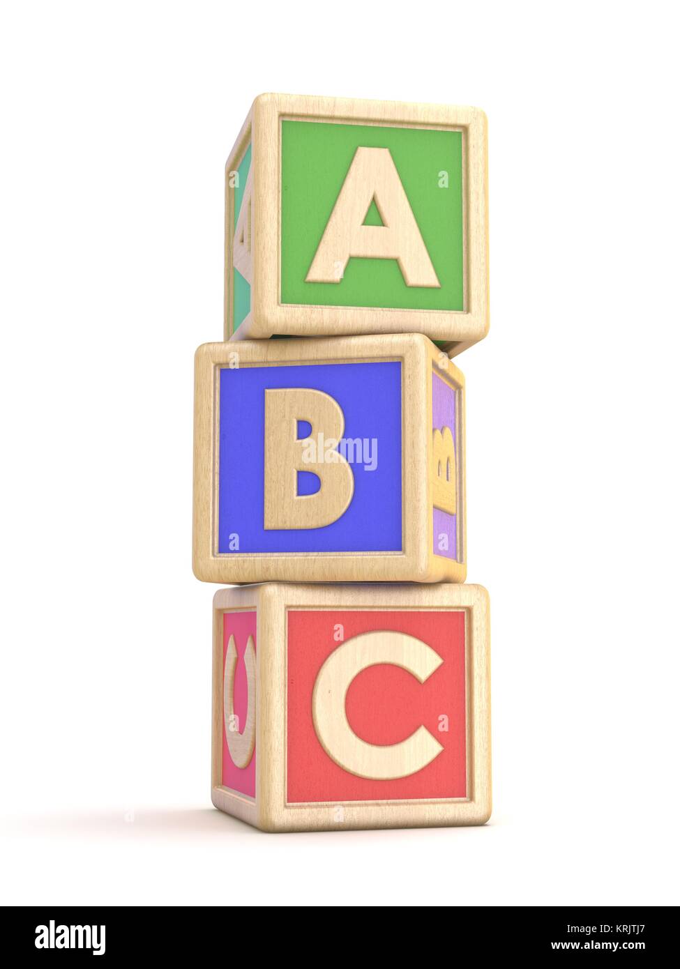 Letter blocks A, B and C vertical arranged. 3D Stock Photo - Alamy
