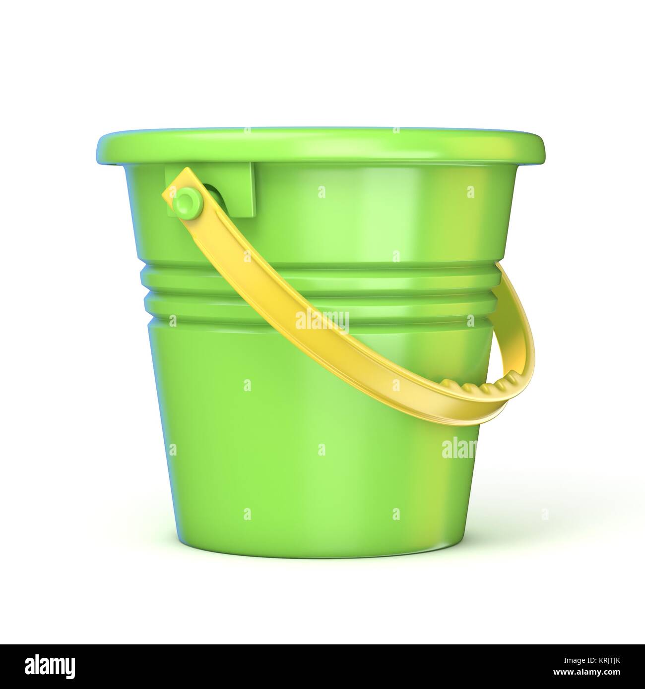Green yellow sand toy bucket. 3D Stock Photo - Alamy