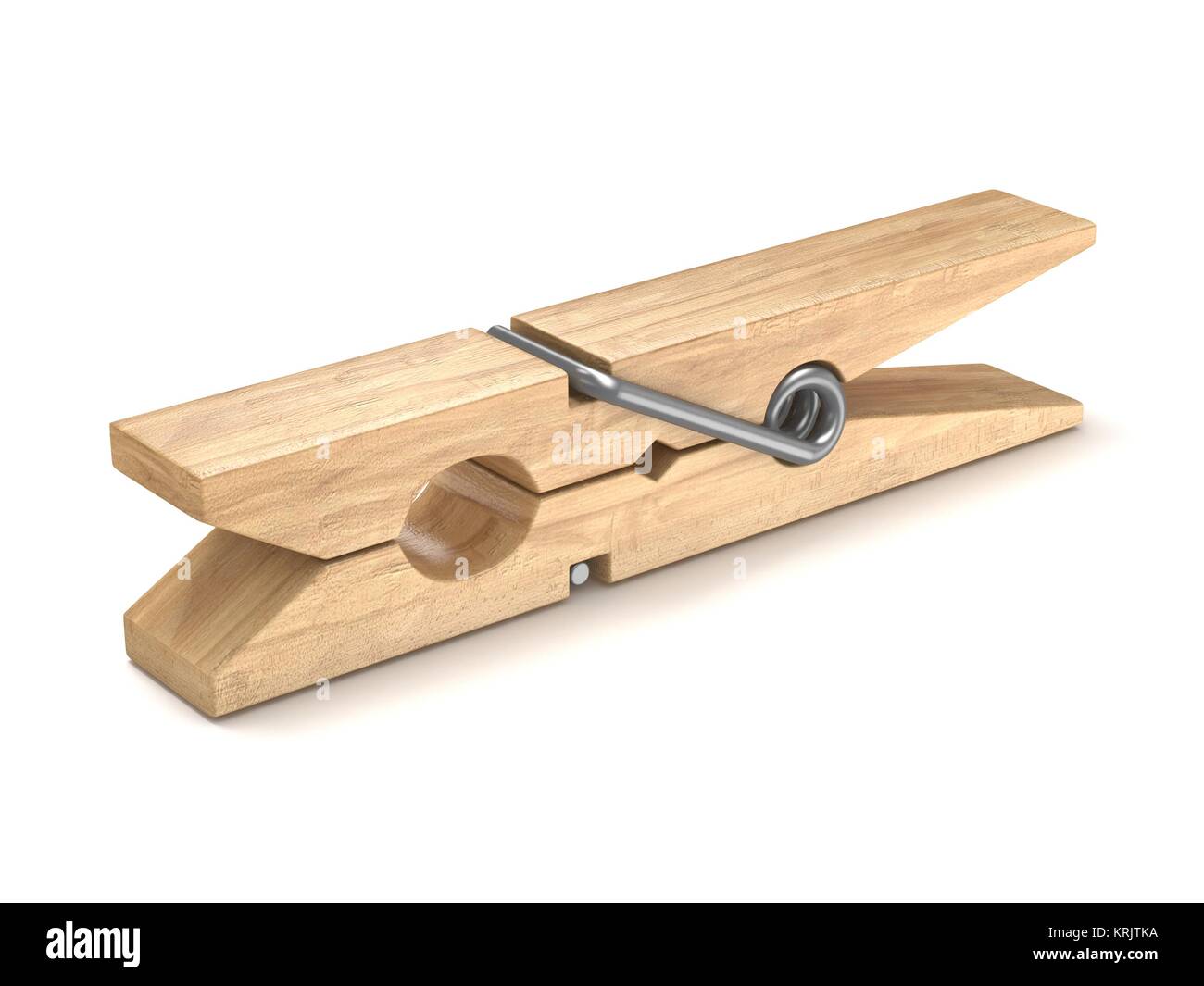 One wooden clothespin. 3D Stock Photo - Alamy