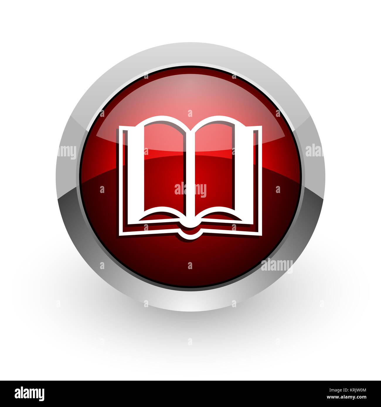 book red circle web glossy icon Stock Photo - Alamy