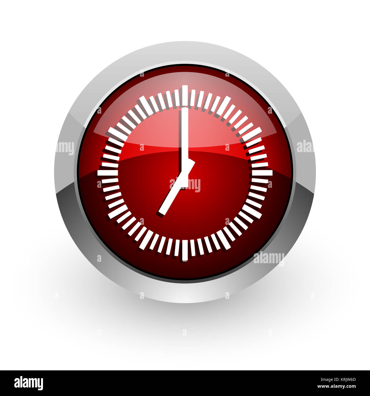 clock red circle web glossy icon Stock Photo - Alamy