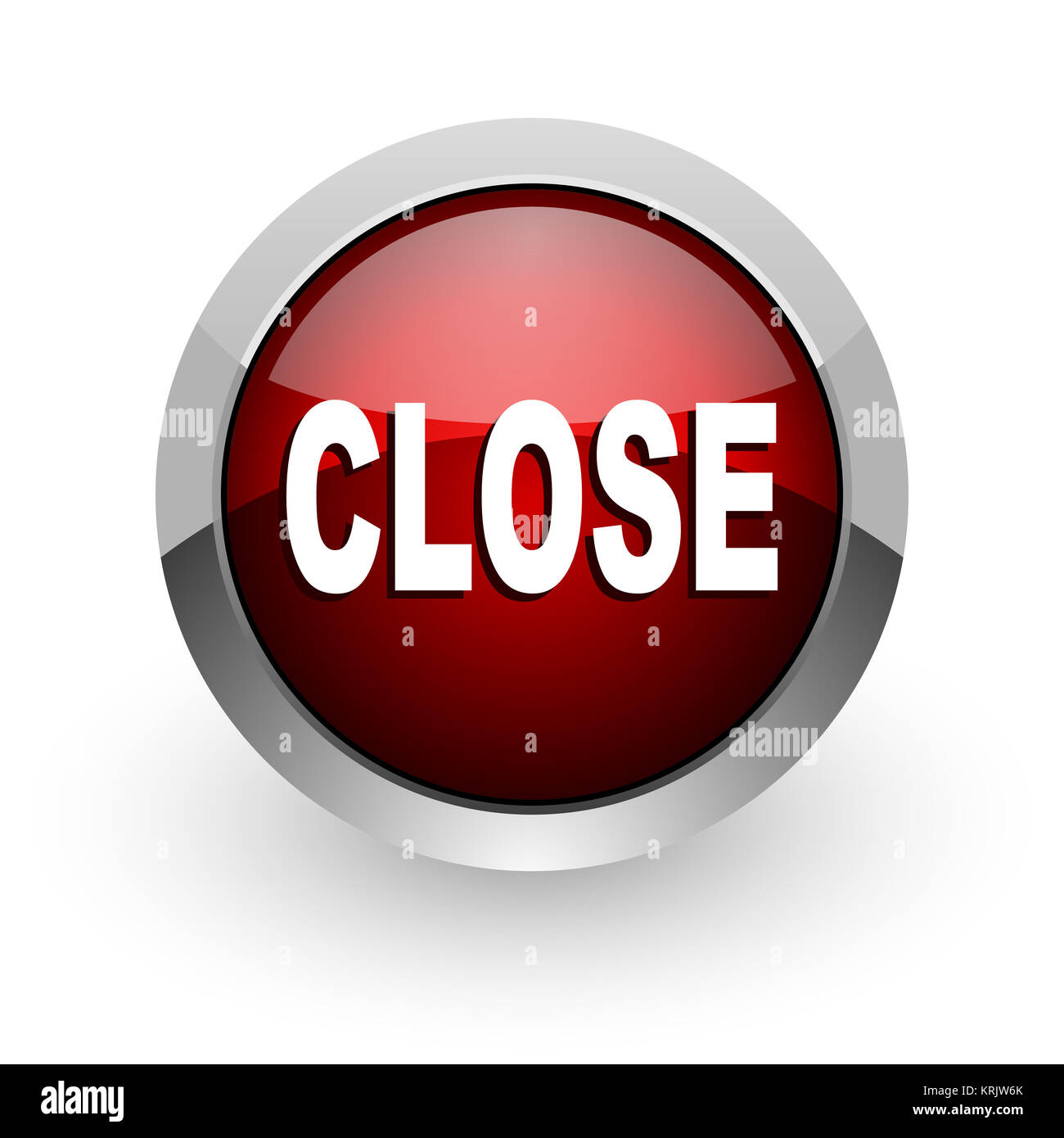 close red circle web glossy icon Stock Photo - Alamy