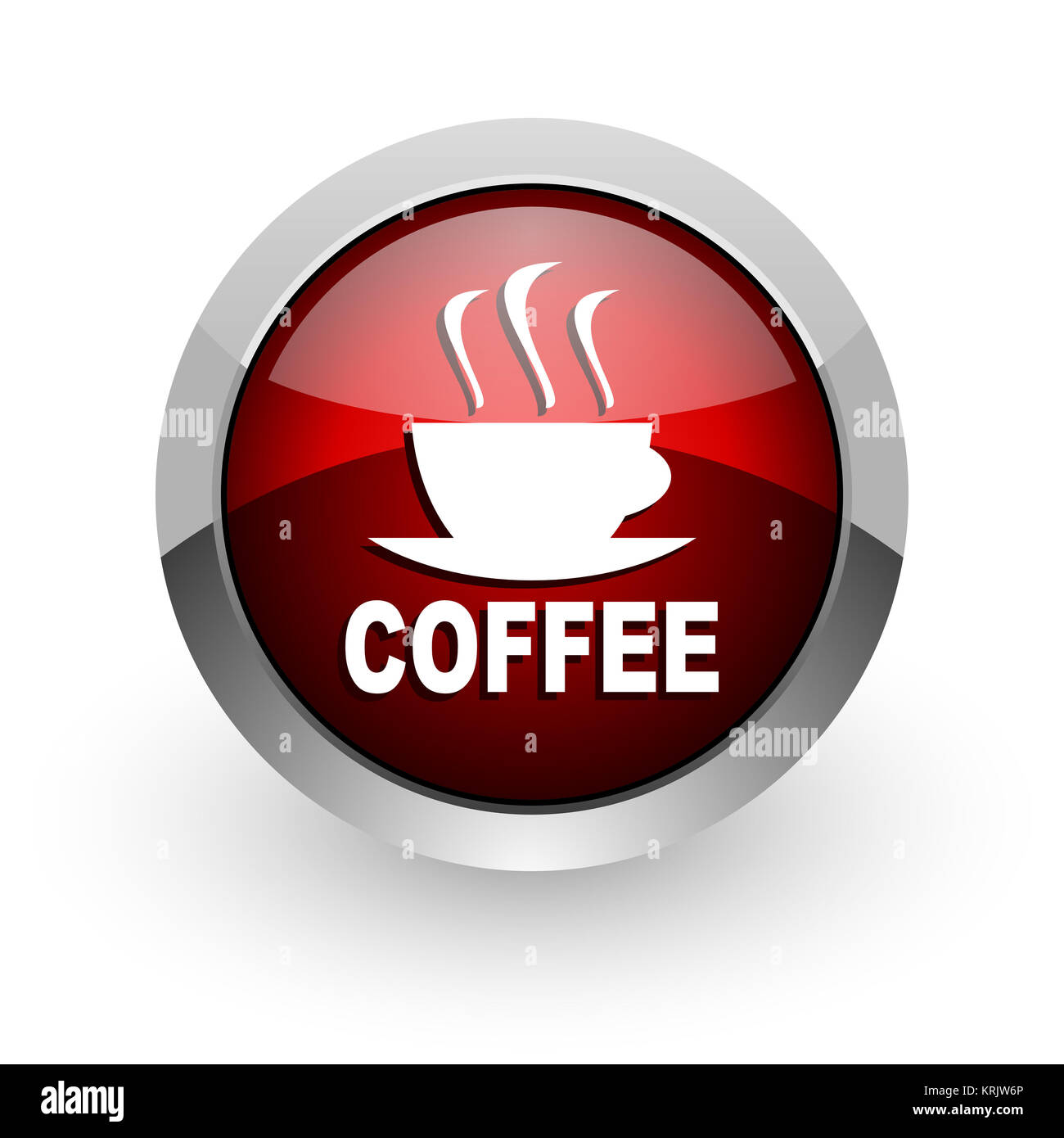 coffee red circle web glossy icon Stock Photo - Alamy