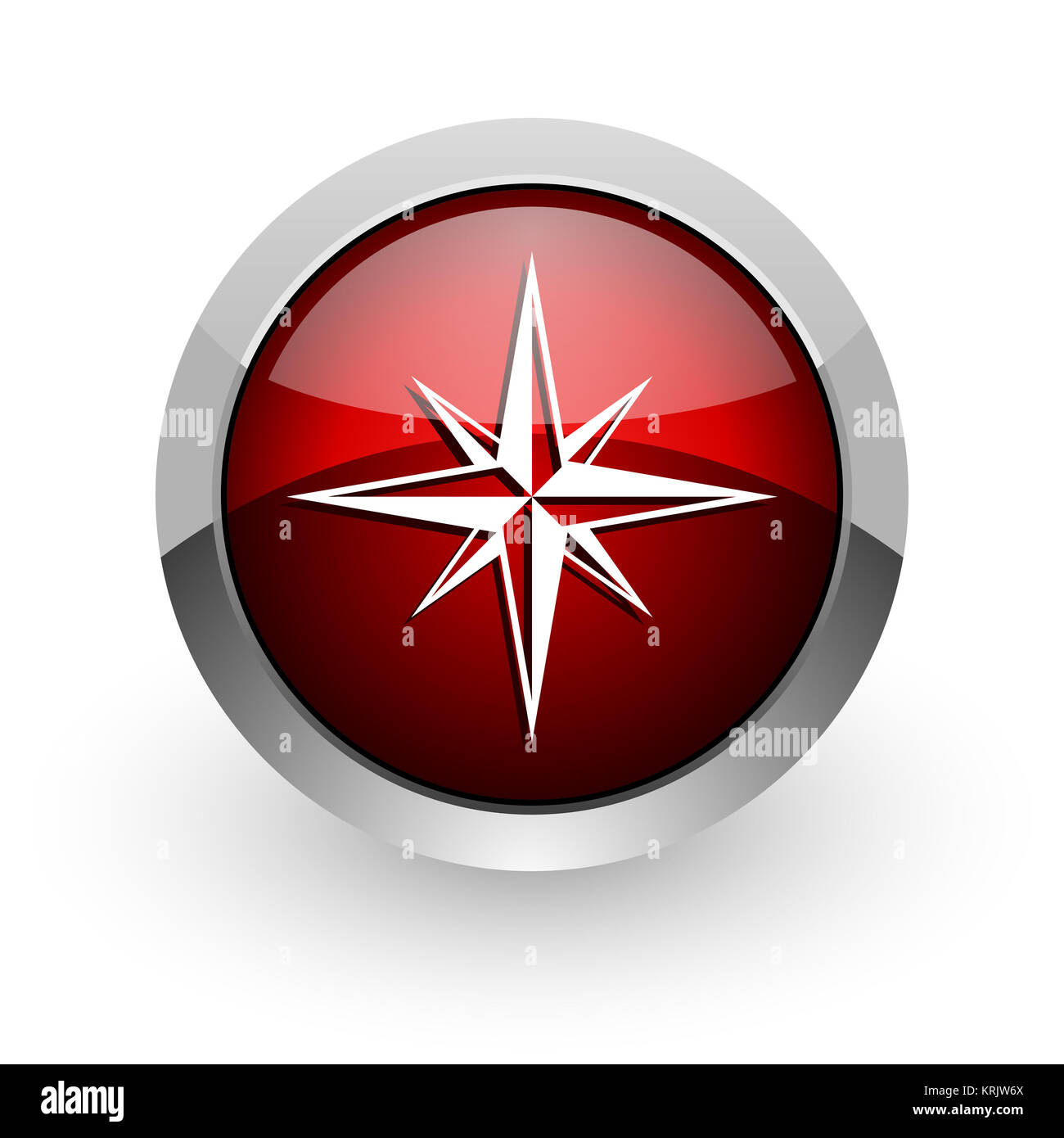 compass red circle web glossy icon Stock Photo - Alamy