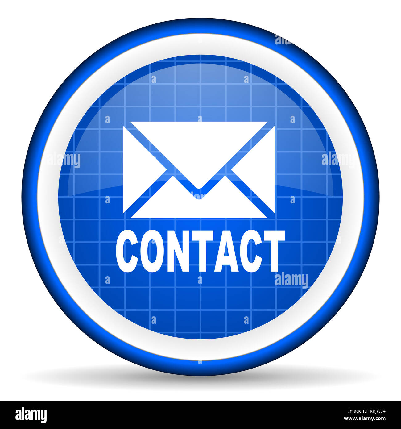contact blue glossy icon on white background Stock Photo - Alamy