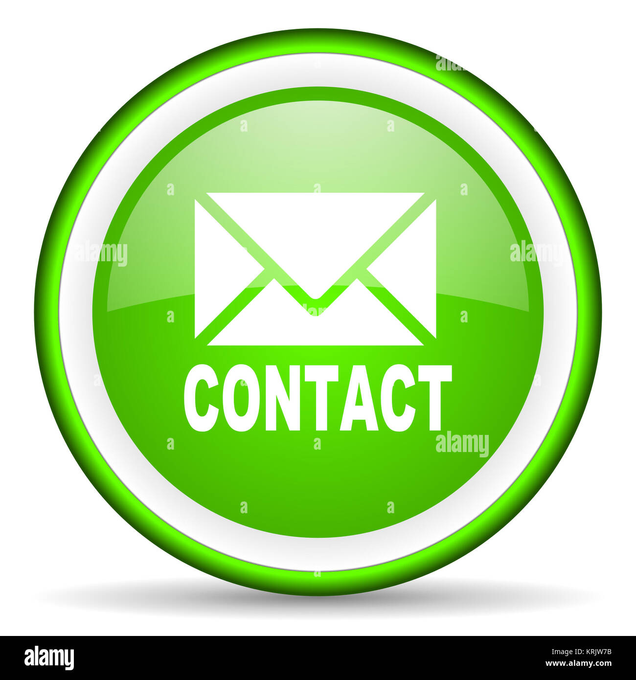 contact green glossy icon on white background Stock Photo - Alamy