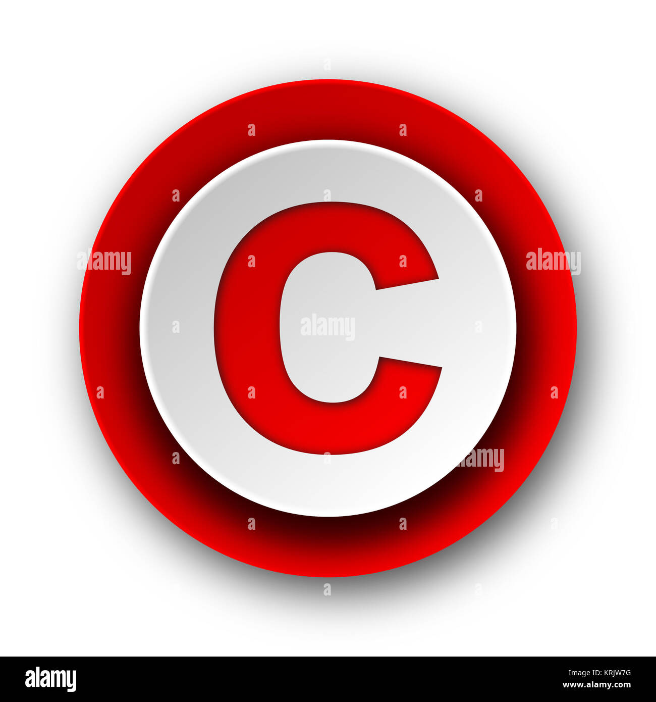 copyright red modern web icon on white background Stock Photo - Alamy