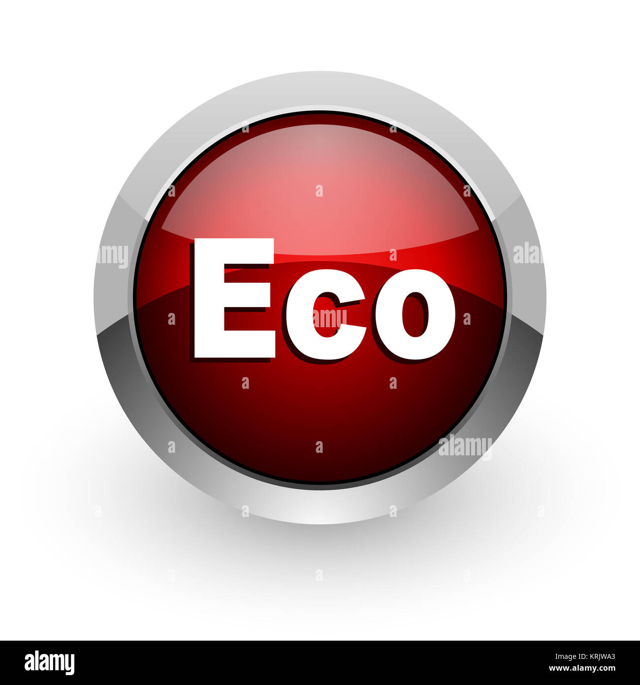 eco red circle web glossy icon Stock Photo - Alamy