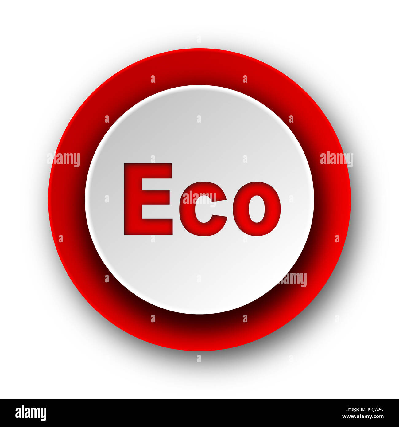 eco red modern web icon on white background Stock Photo - Alamy