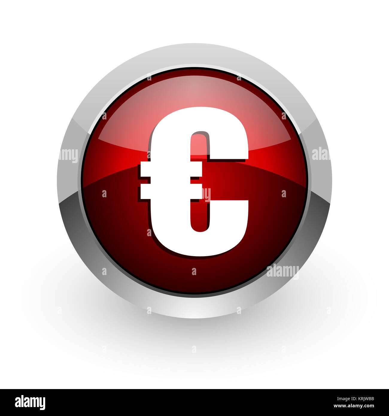 euro red circle web glossy icon Stock Photo - Alamy