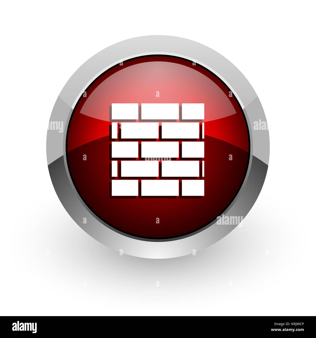firewall red circle web glossy icon Stock Photo - Alamy