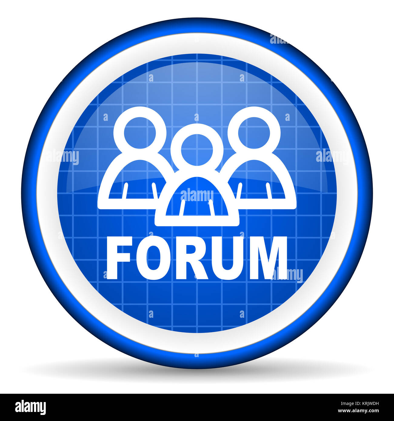 forum blue glossy icon on white background Stock Photo - Alamy