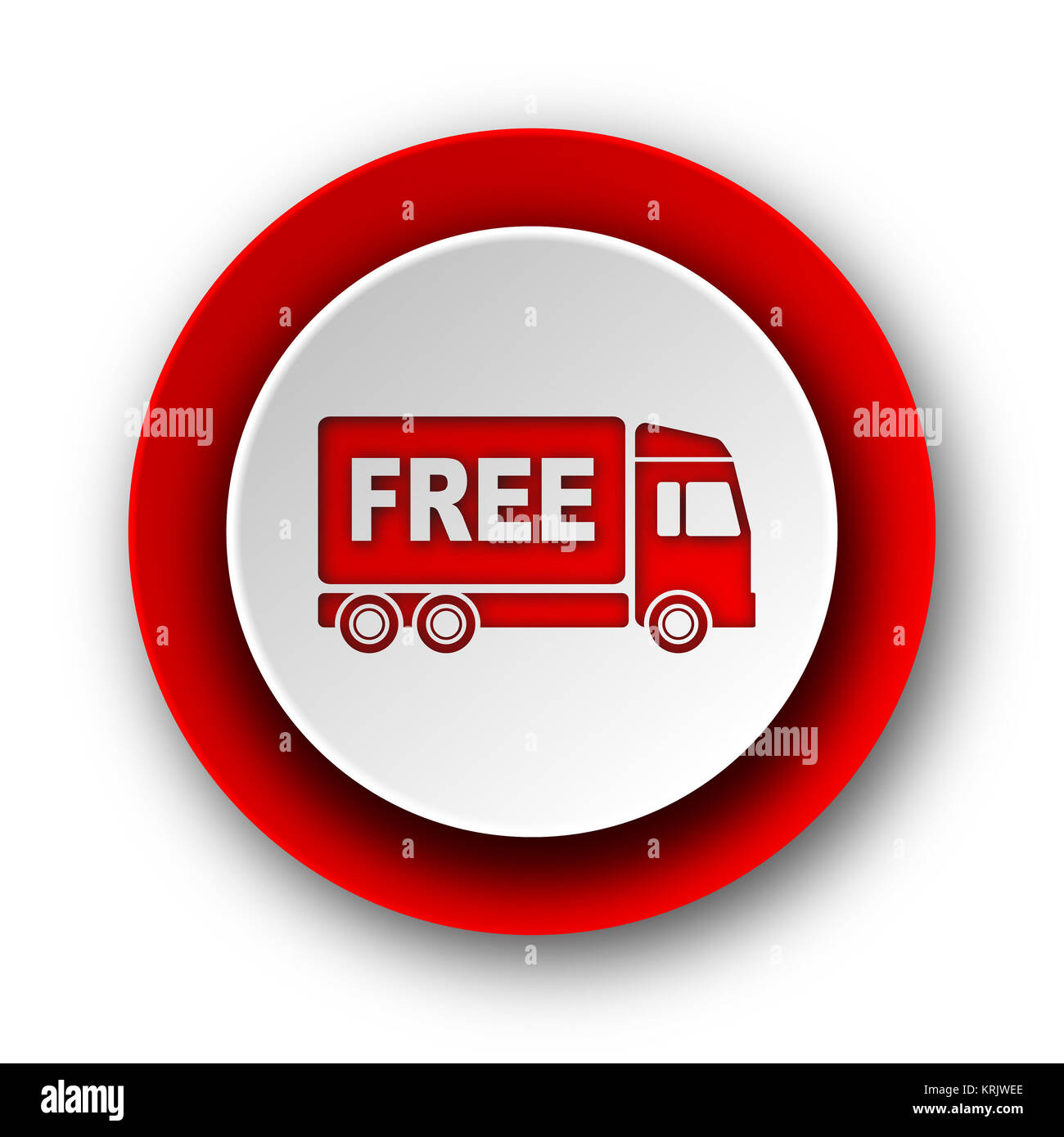 free delivery red modern web icon on white background Stock Photo - Alamy