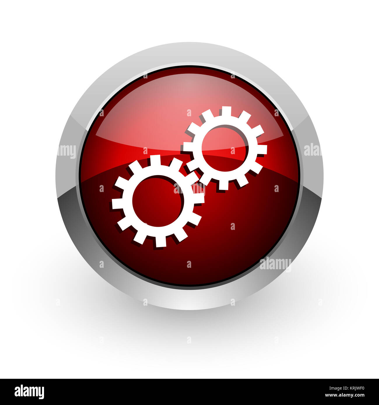gears red circle web glossy icon Stock Photo - Alamy