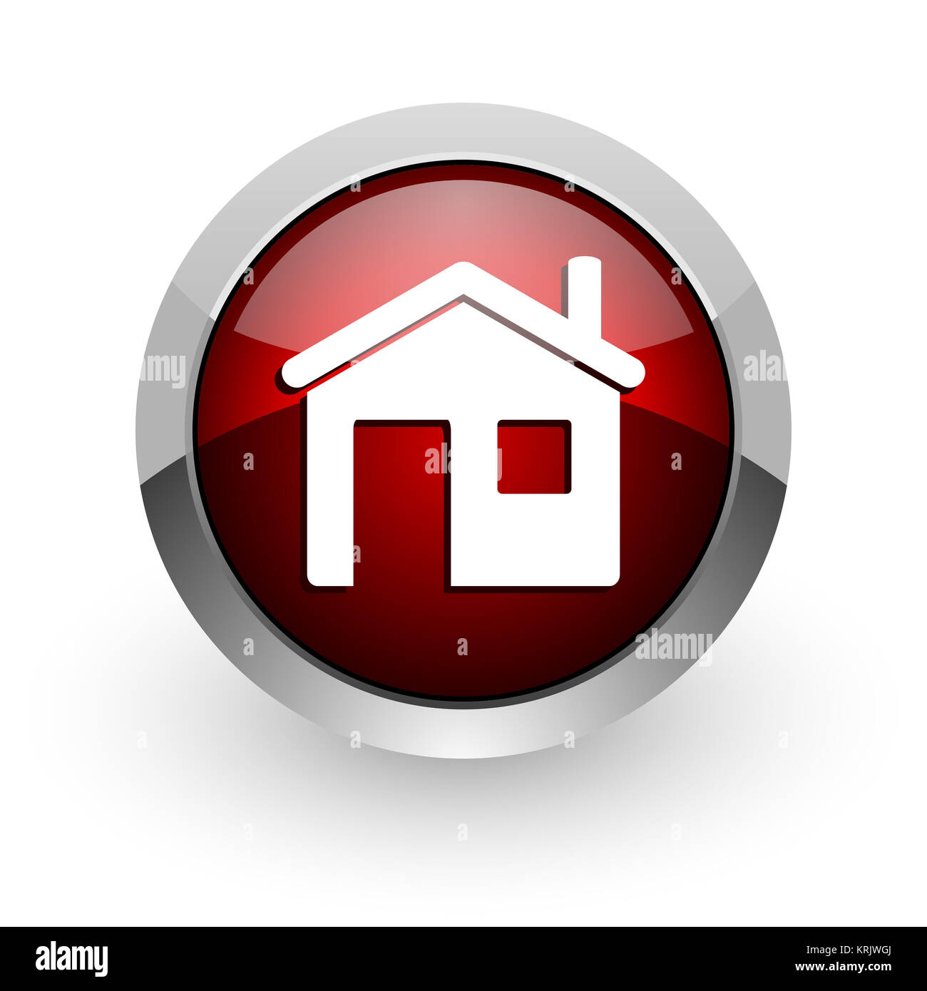home red circle web glossy icon Stock Photo - Alamy
