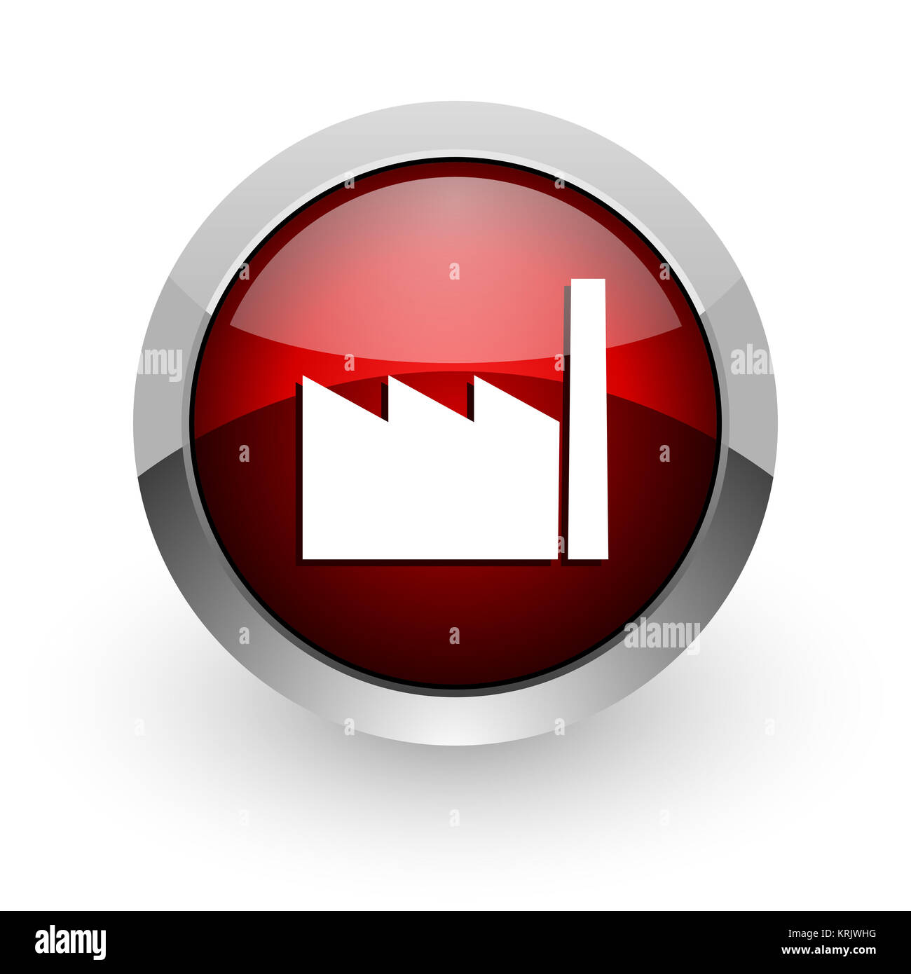 industry red circle web glossy icon Stock Photo - Alamy