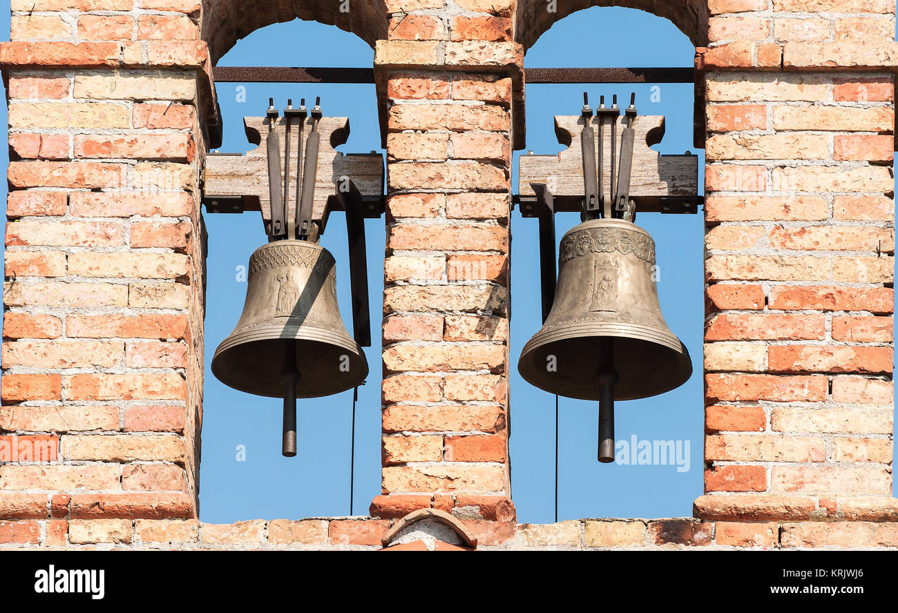 Small bell tower with a bell Stock Photo - Alamy
