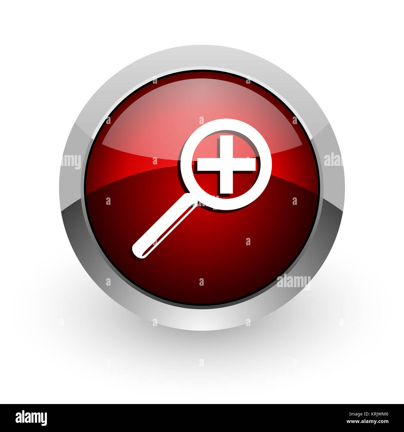 magnification red circle web glossy icon Stock Photo - Alamy
