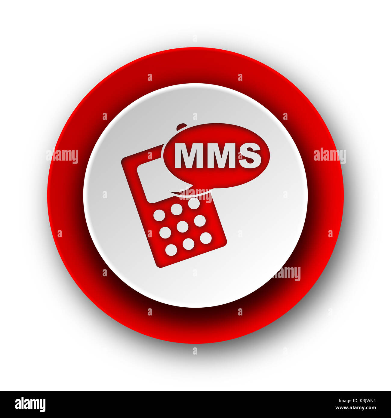 mms red modern web icon on white background Stock Photo - Alamy