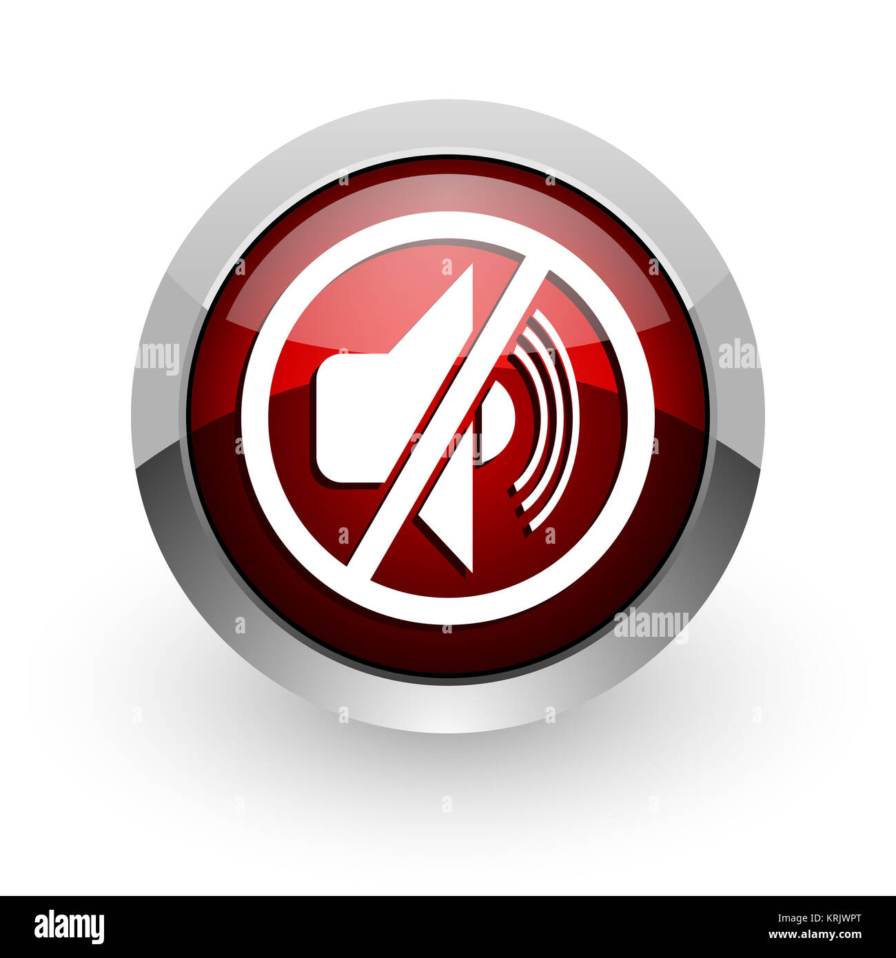 mute red circle web glossy icon Stock Photo - Alamy
