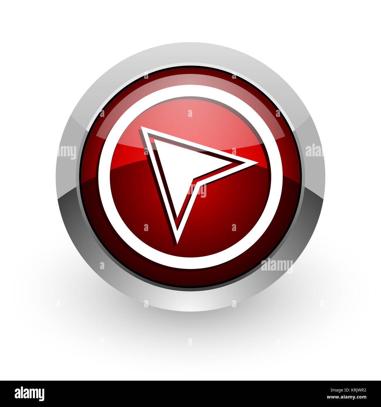 navigation red circle web glossy icon Stock Photo - Alamy