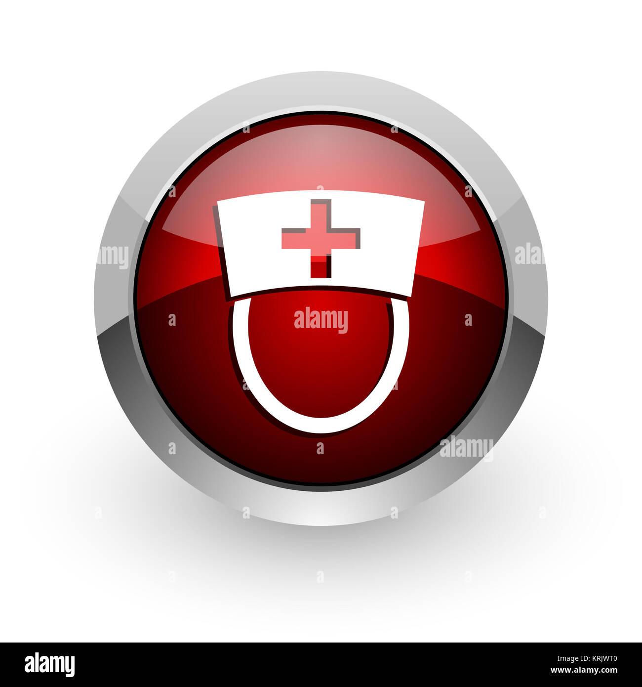 nurse red circle web glossy icon Stock Photo - Alamy