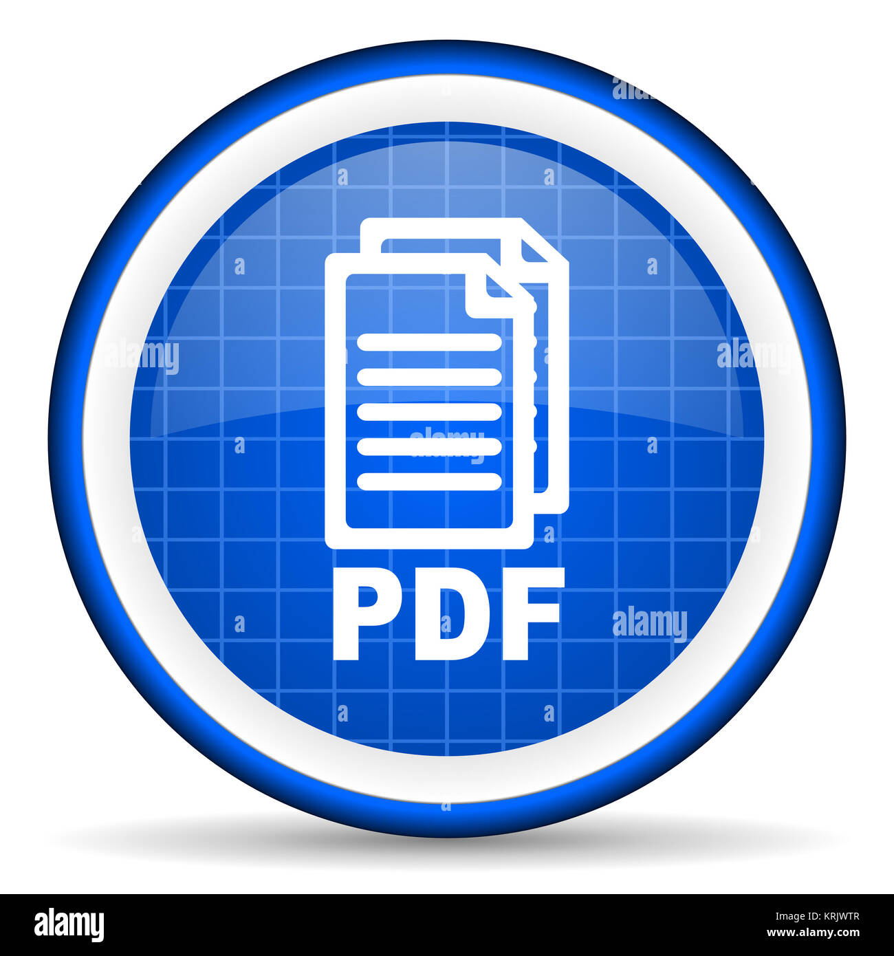 pdf blue glossy icon on white background Stock Photo - Alamy