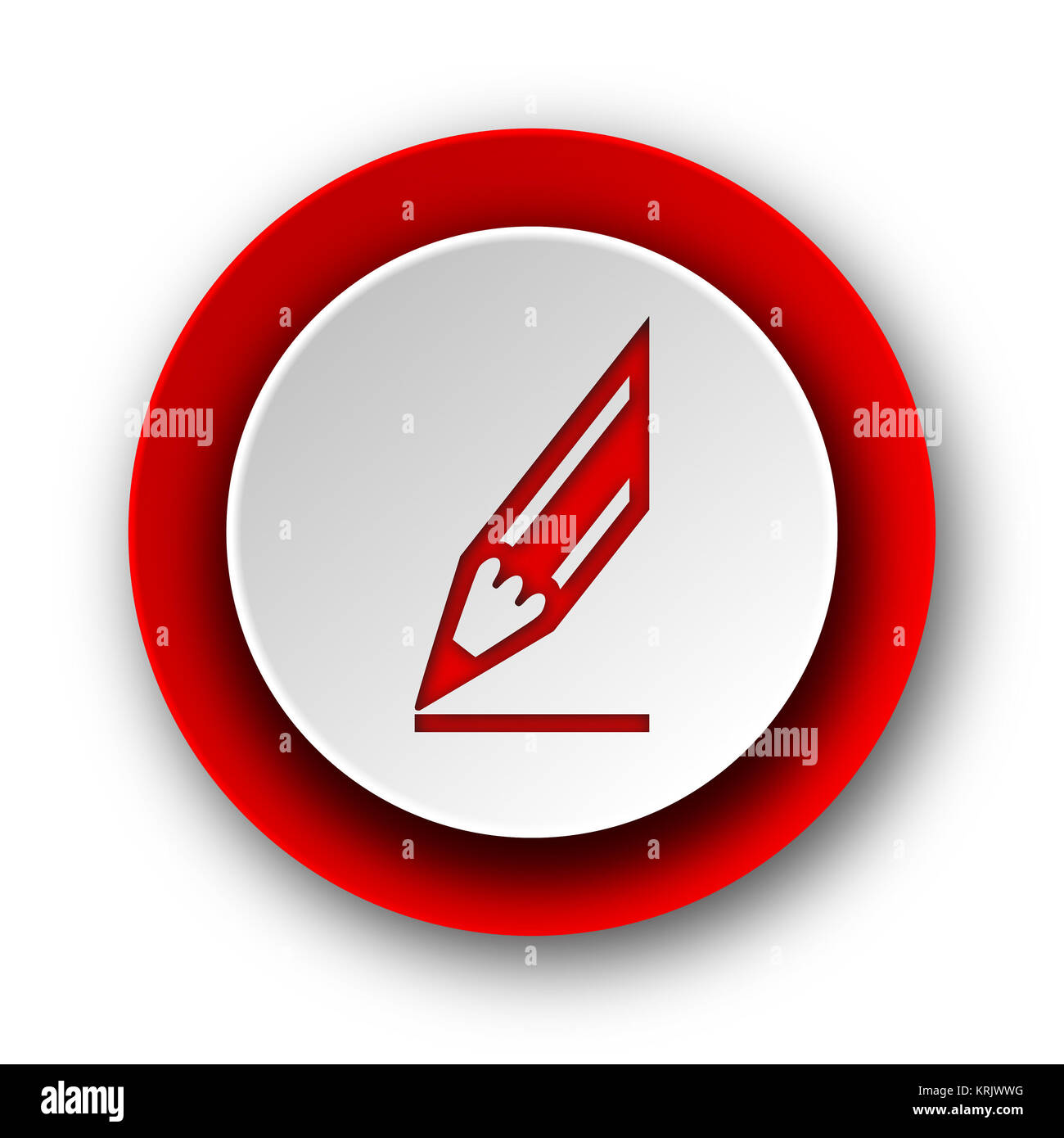 pencil red modern web icon on white background Stock Photo - Alamy