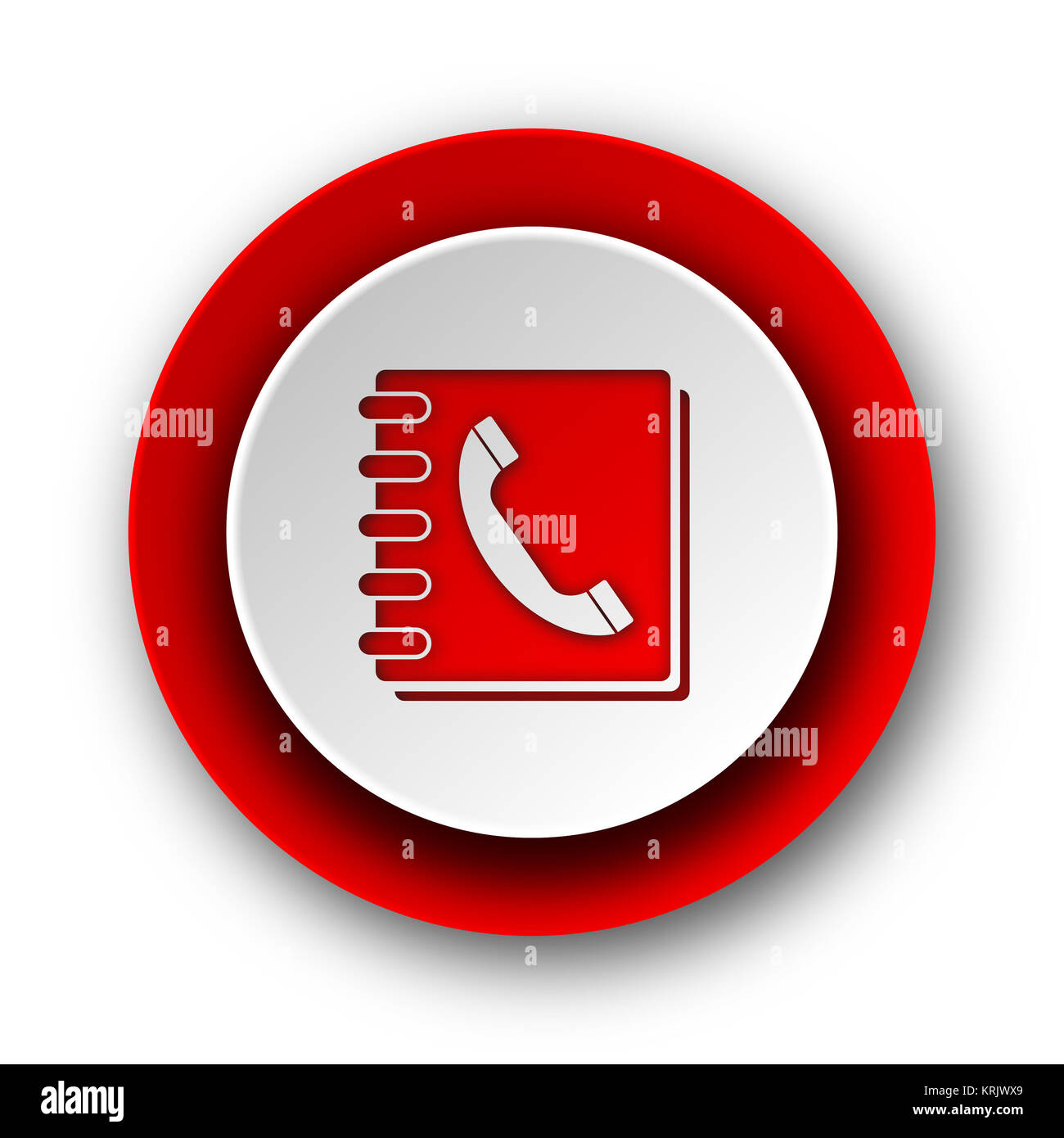 phonebook red modern web icon on white background Stock Photo - Alamy