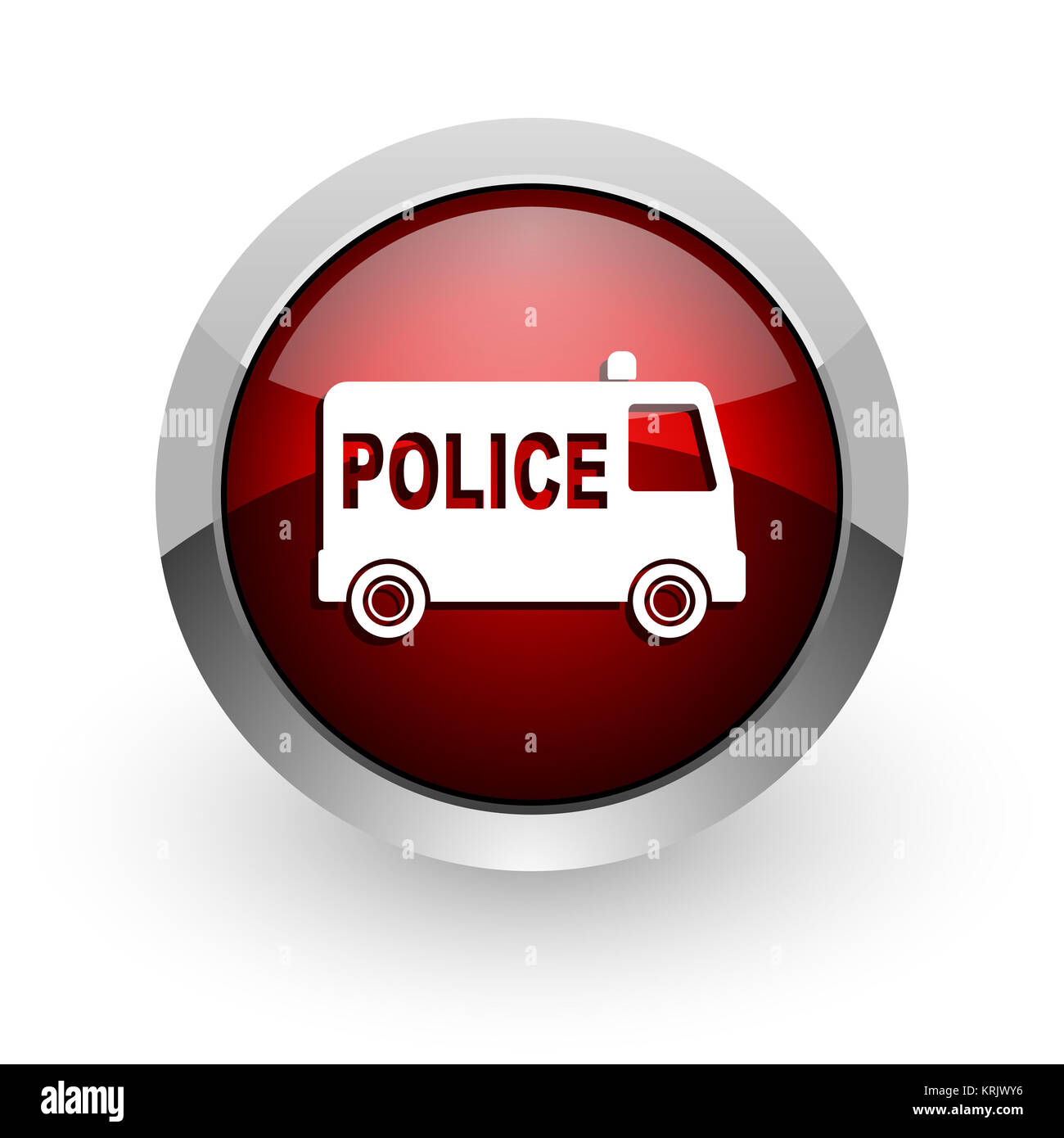 police red circle web glossy icon Stock Photo - Alamy