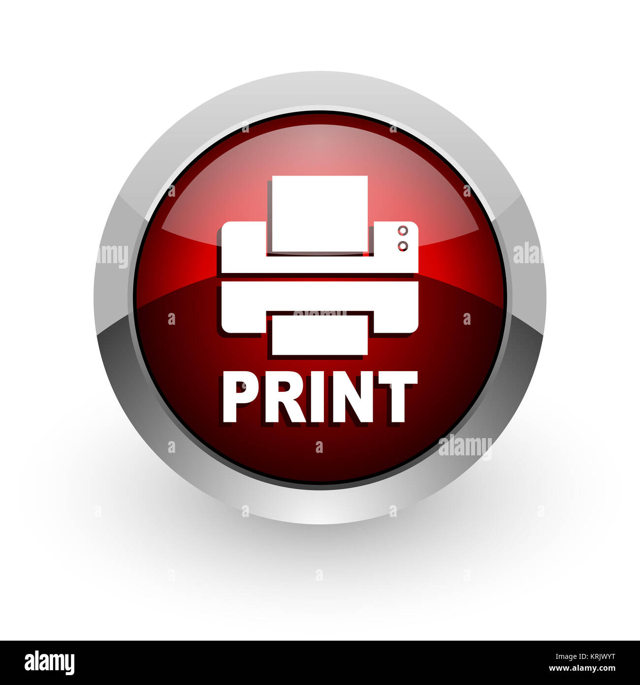 print red circle web glossy icon Stock Photo - Alamy