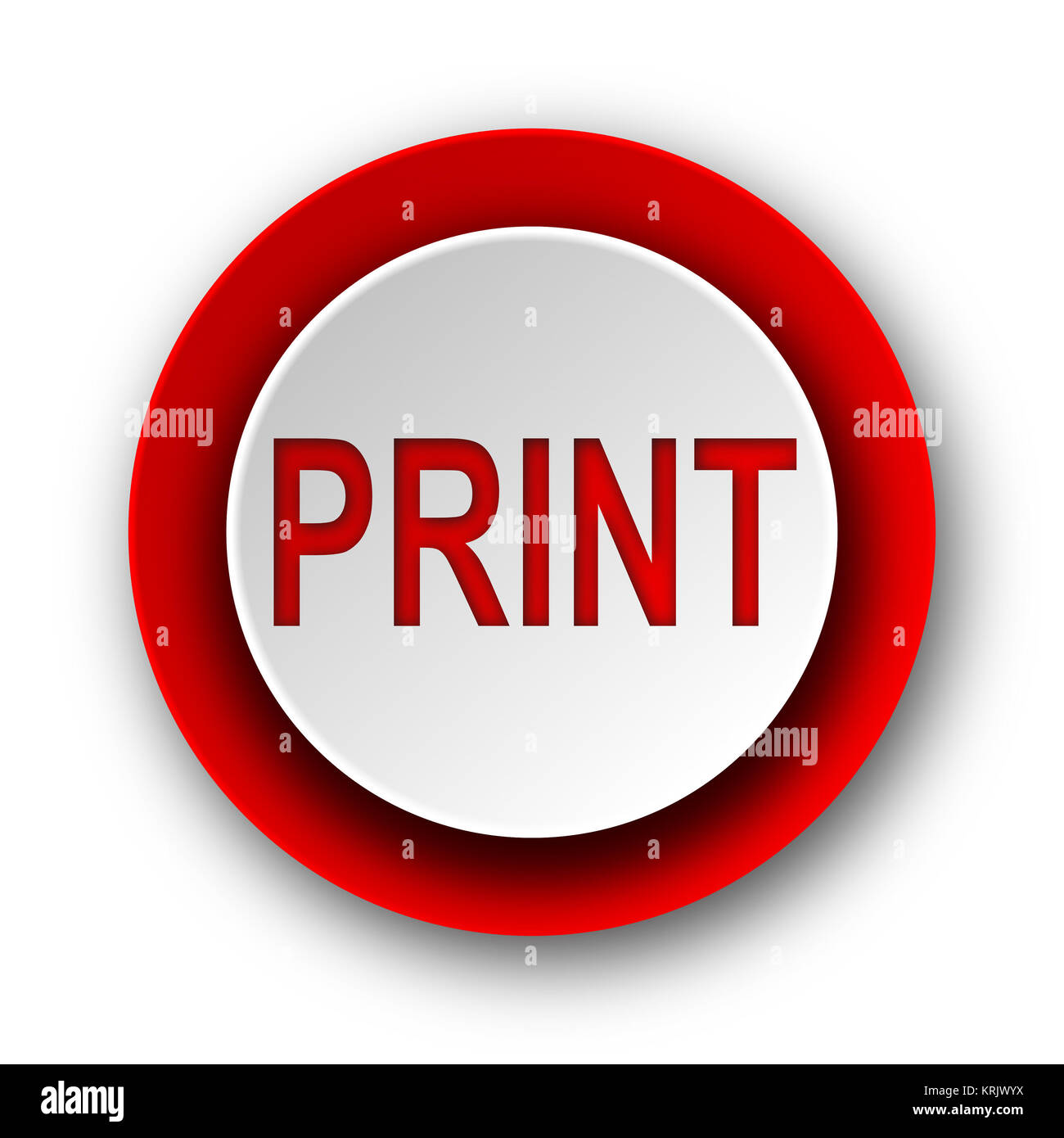 print red modern web icon on white background Stock Photo - Alamy