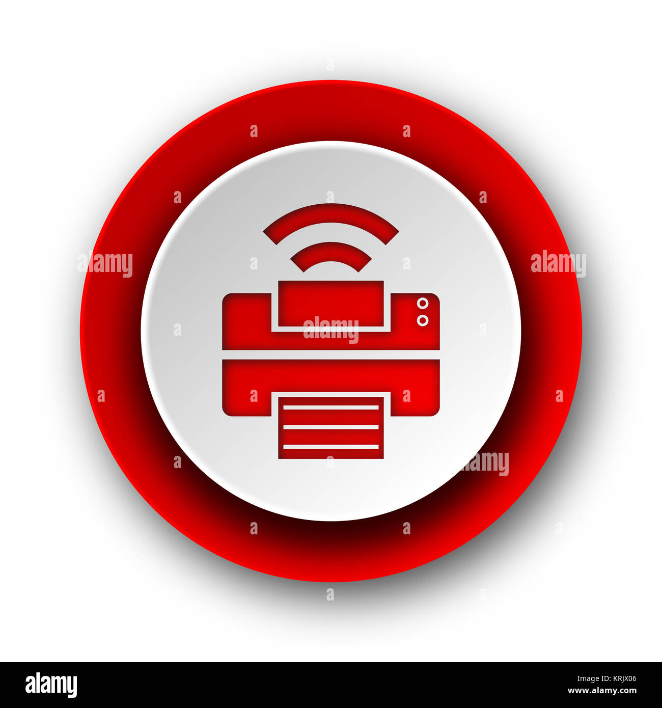 printer red modern web icon on white background Stock Photo - Alamy
