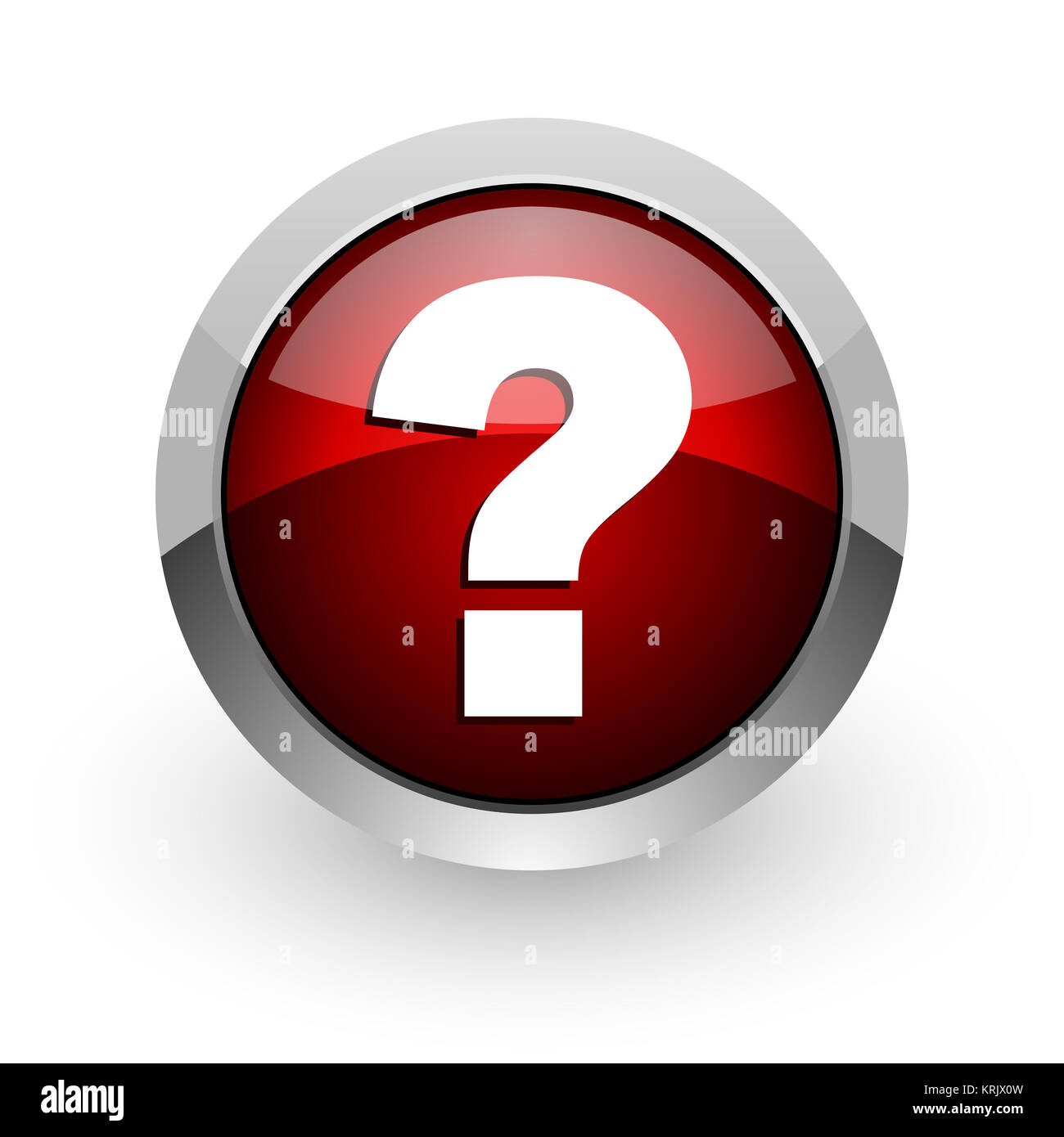 question mark red circle web glossy icon Stock Photo - Alamy