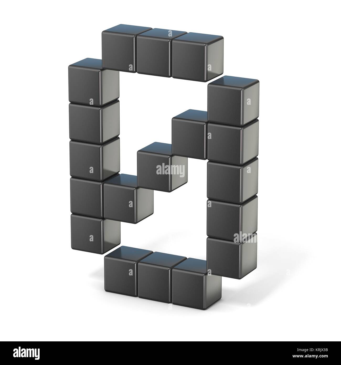 8 bit font. Number 0. 3D Stock Photo - Alamy