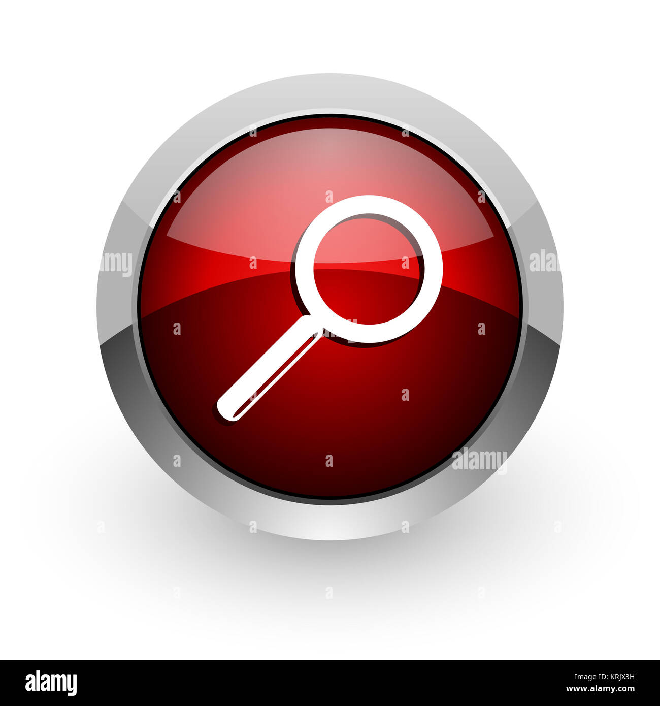 search red circle web glossy icon Stock Photo - Alamy