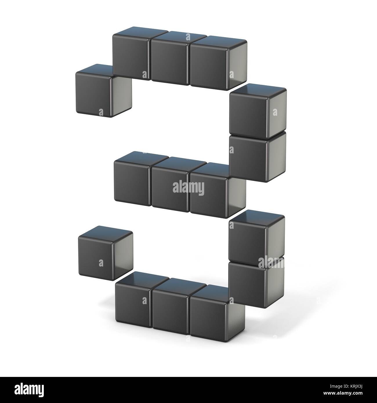 8 bit font. Number 3. 3D Stock Photo - Alamy