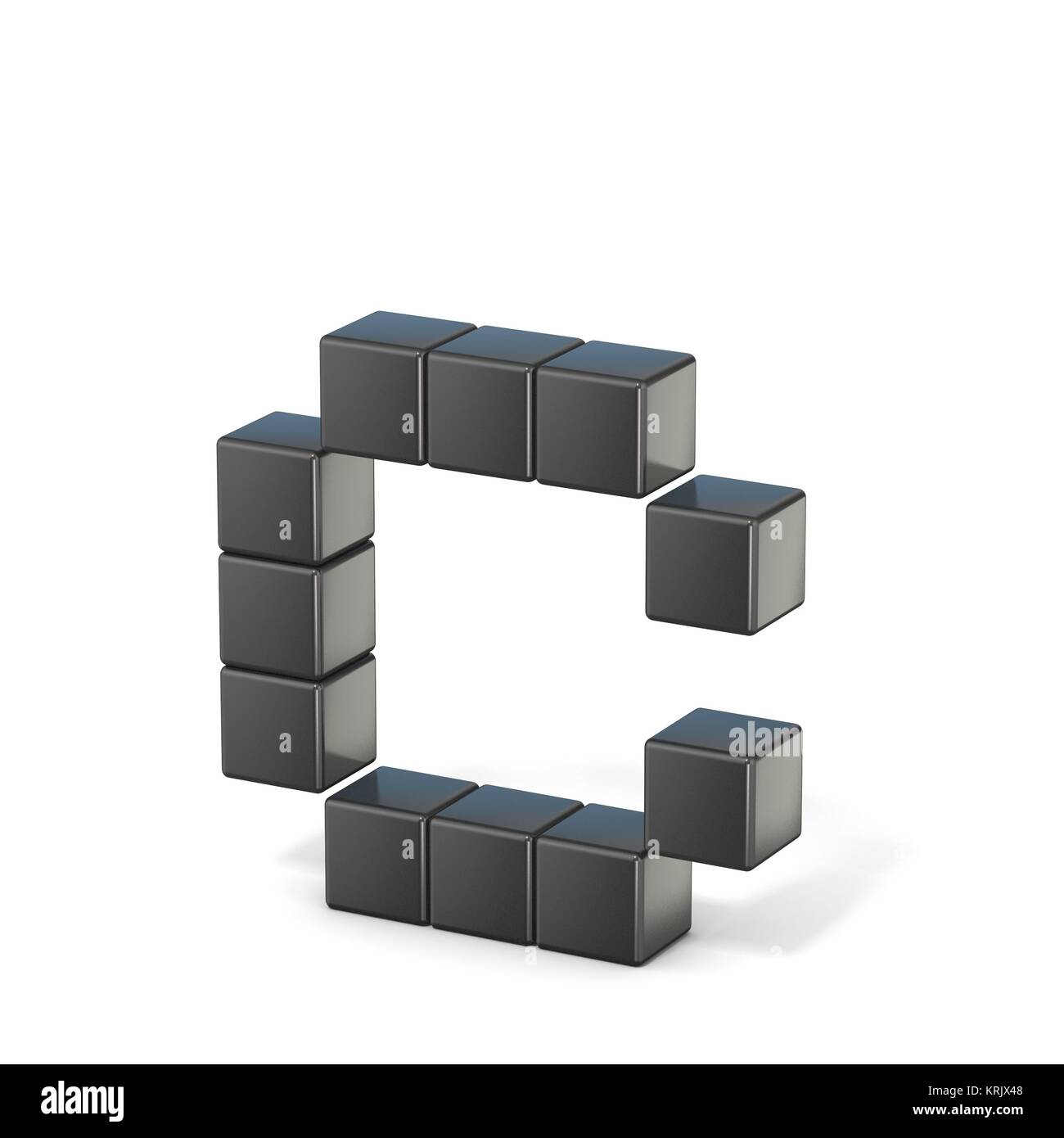 8 bit font. Lowercase letter C. 3D Stock Photo - Alamy