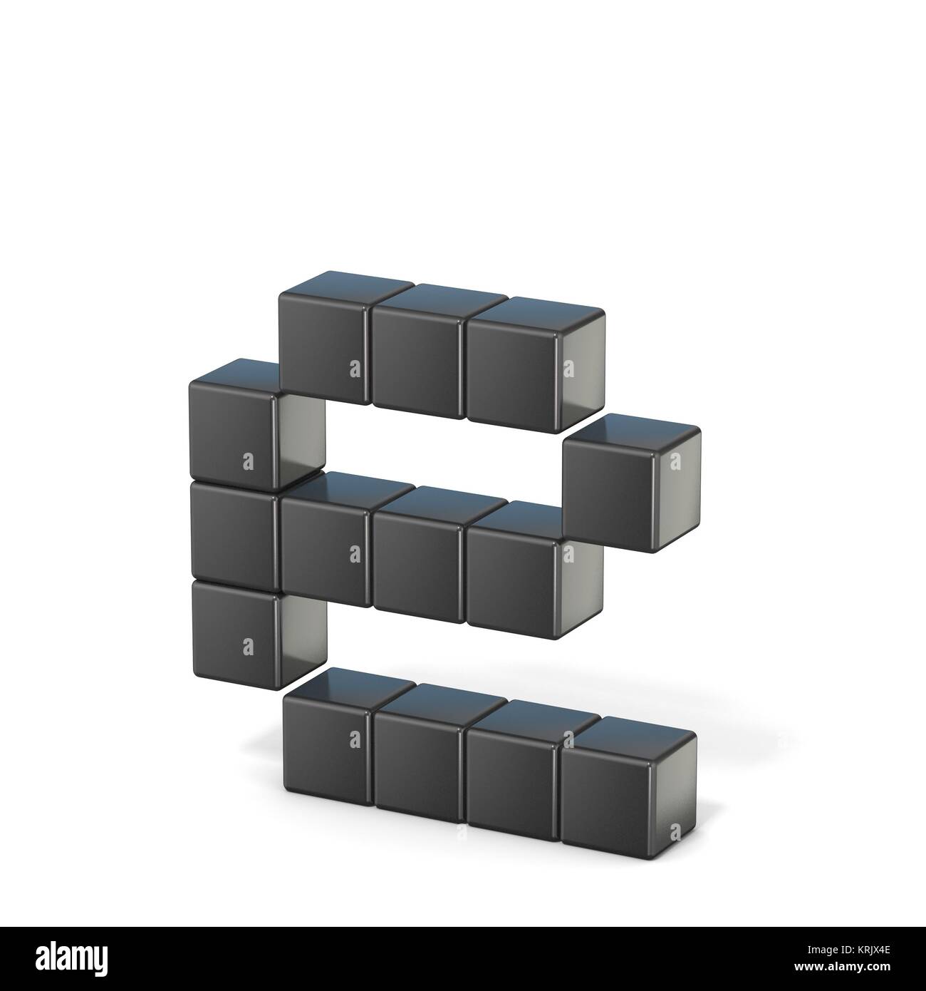 8 bit font. Lowercase letter E. 3D Stock Photo - Alamy
