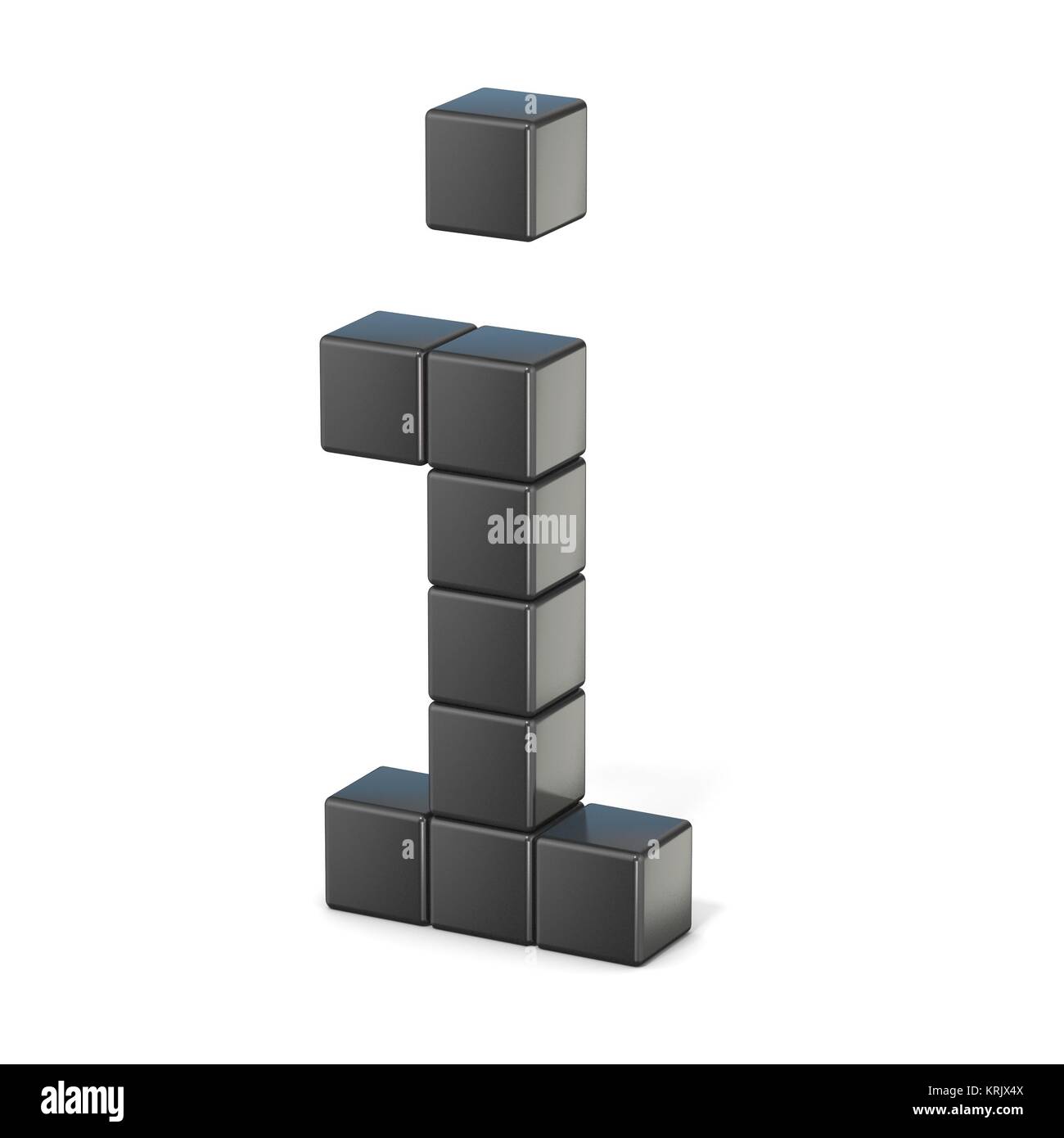 8 bit font. Lowercase letter I. 3D Stock Photo - Alamy