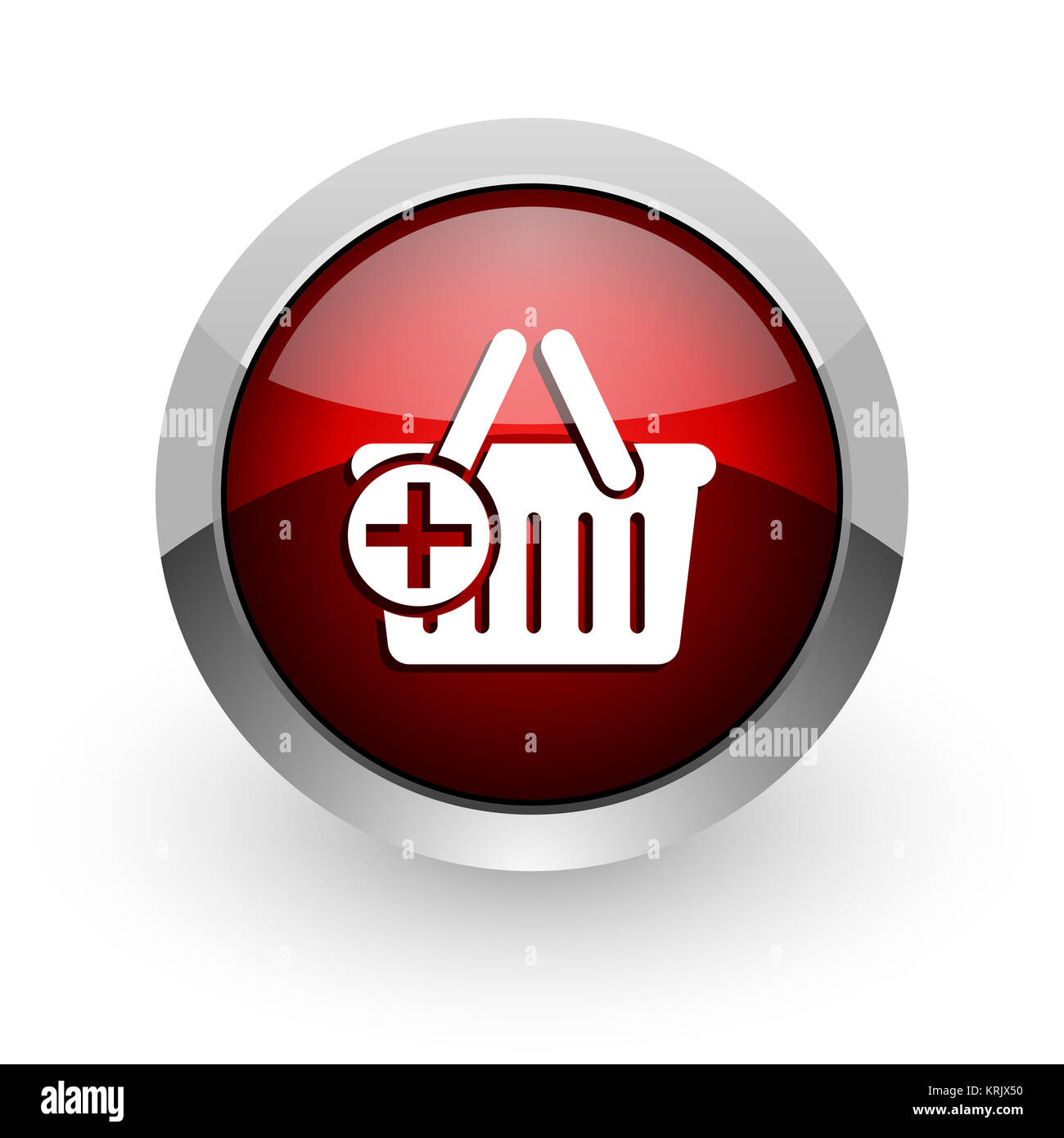 shopping cart red circle web glossy icon Stock Photo - Alamy