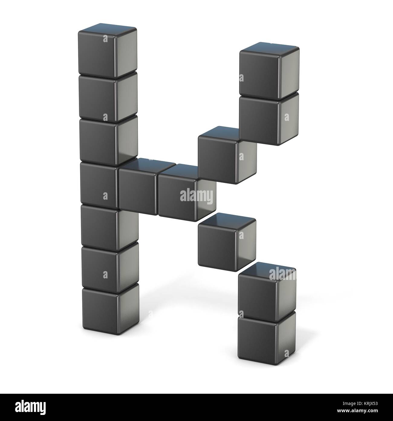 8 bit font. Capital letter K. 3D Stock Photo - Alamy