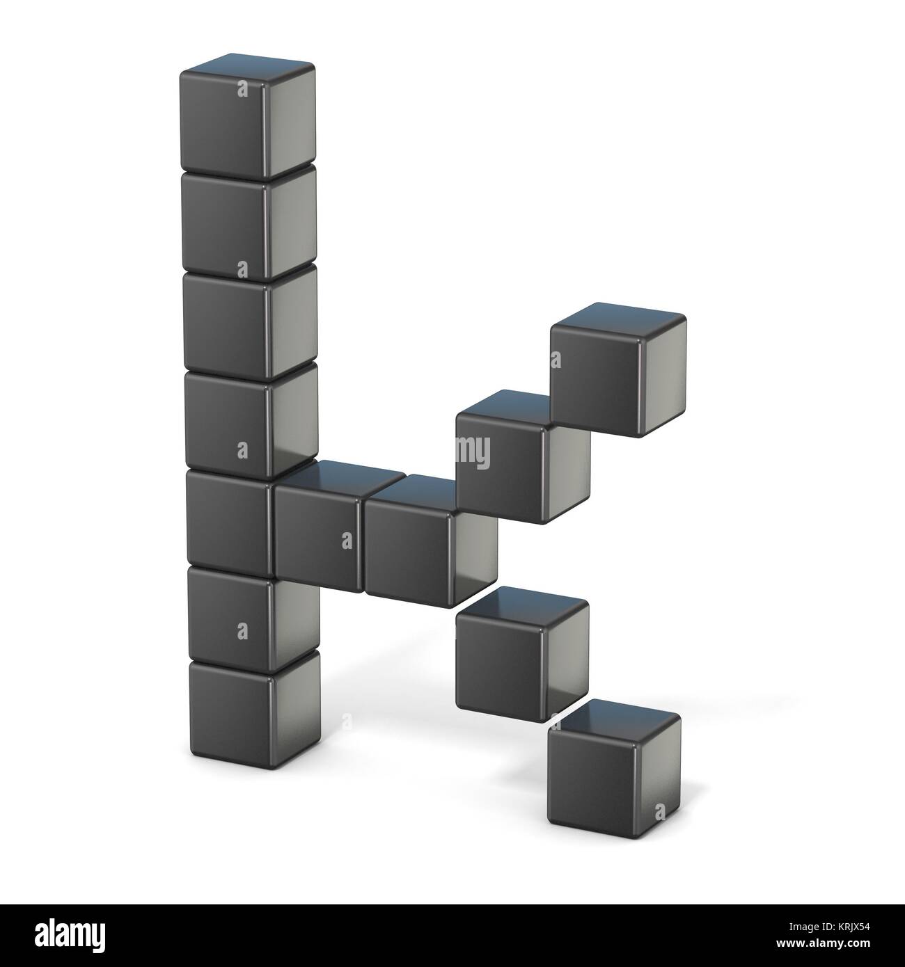 8 bit font. Lowercase letter K. 3D Stock Photo - Alamy