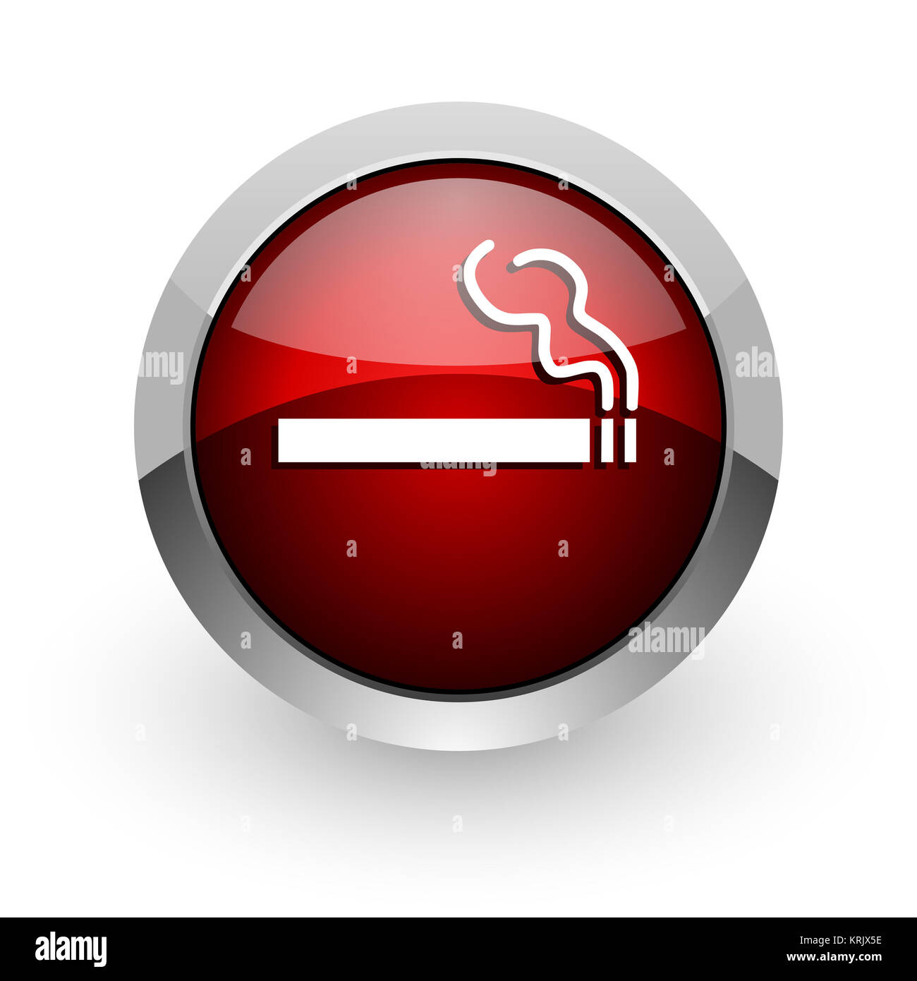 smoking red circle web glossy icon Stock Photo - Alamy
