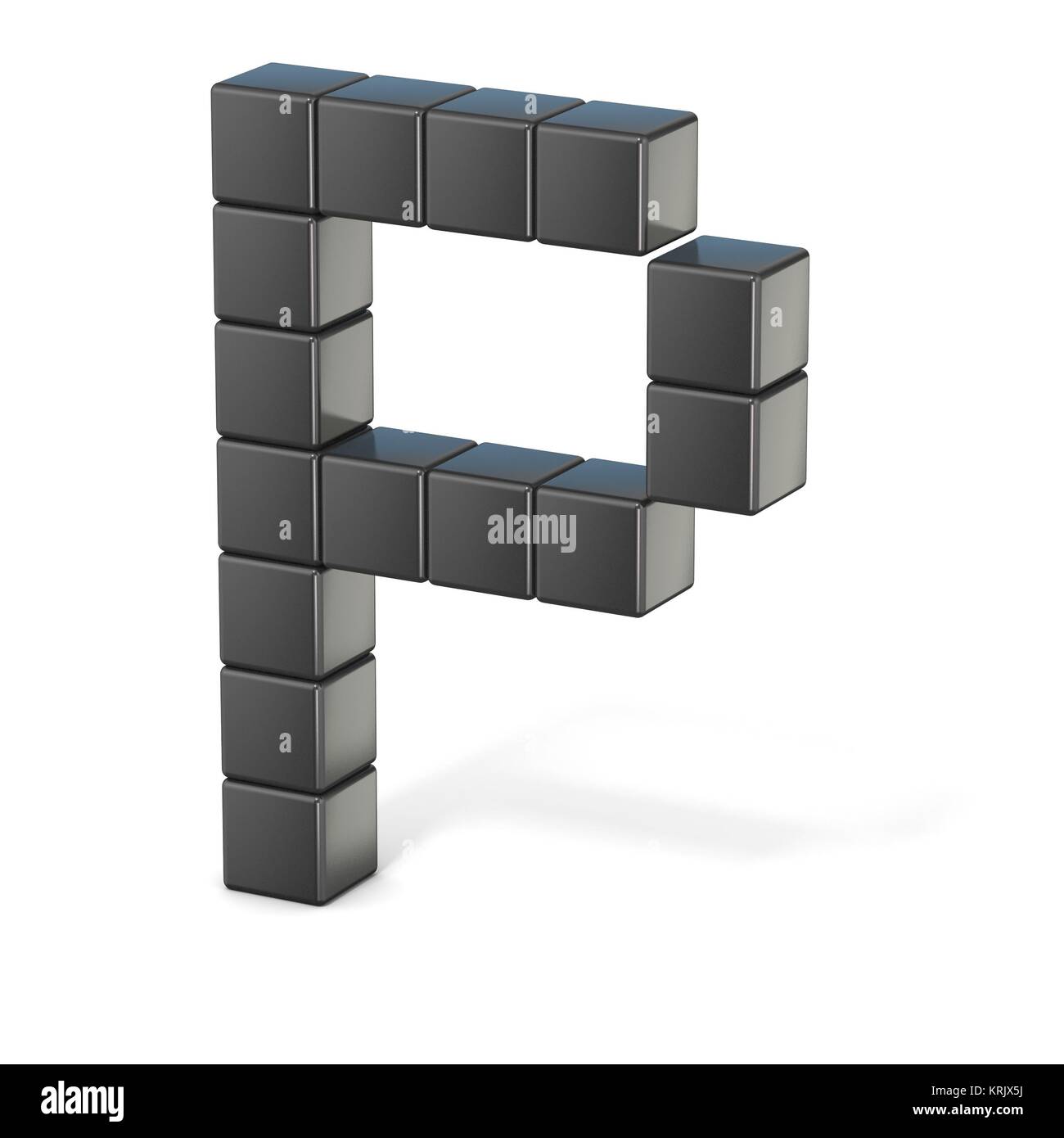 8 bit font. Capital letter P. 3D Stock Photo - Alamy