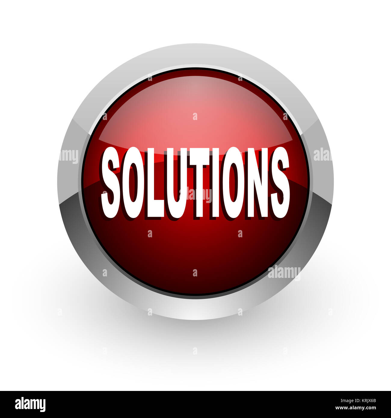 solutions red circle web glossy icon Stock Photo - Alamy