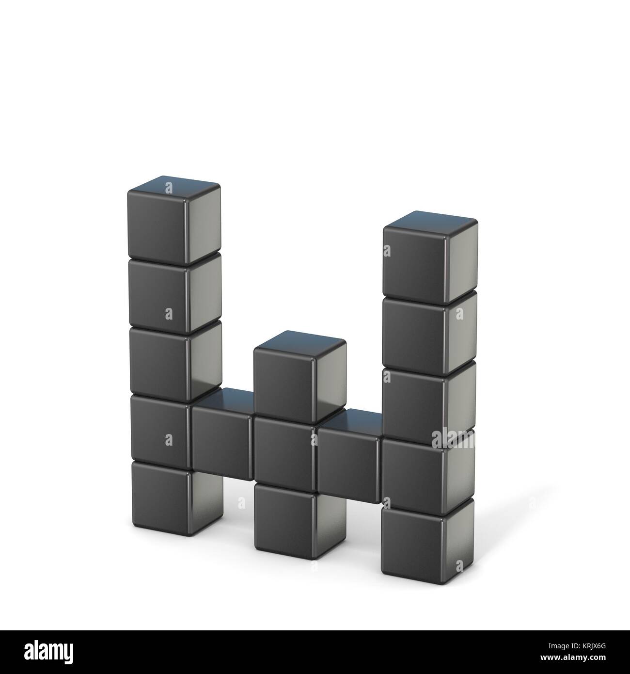 8 bit font. Lowercase letter W. 3D Stock Photo - Alamy