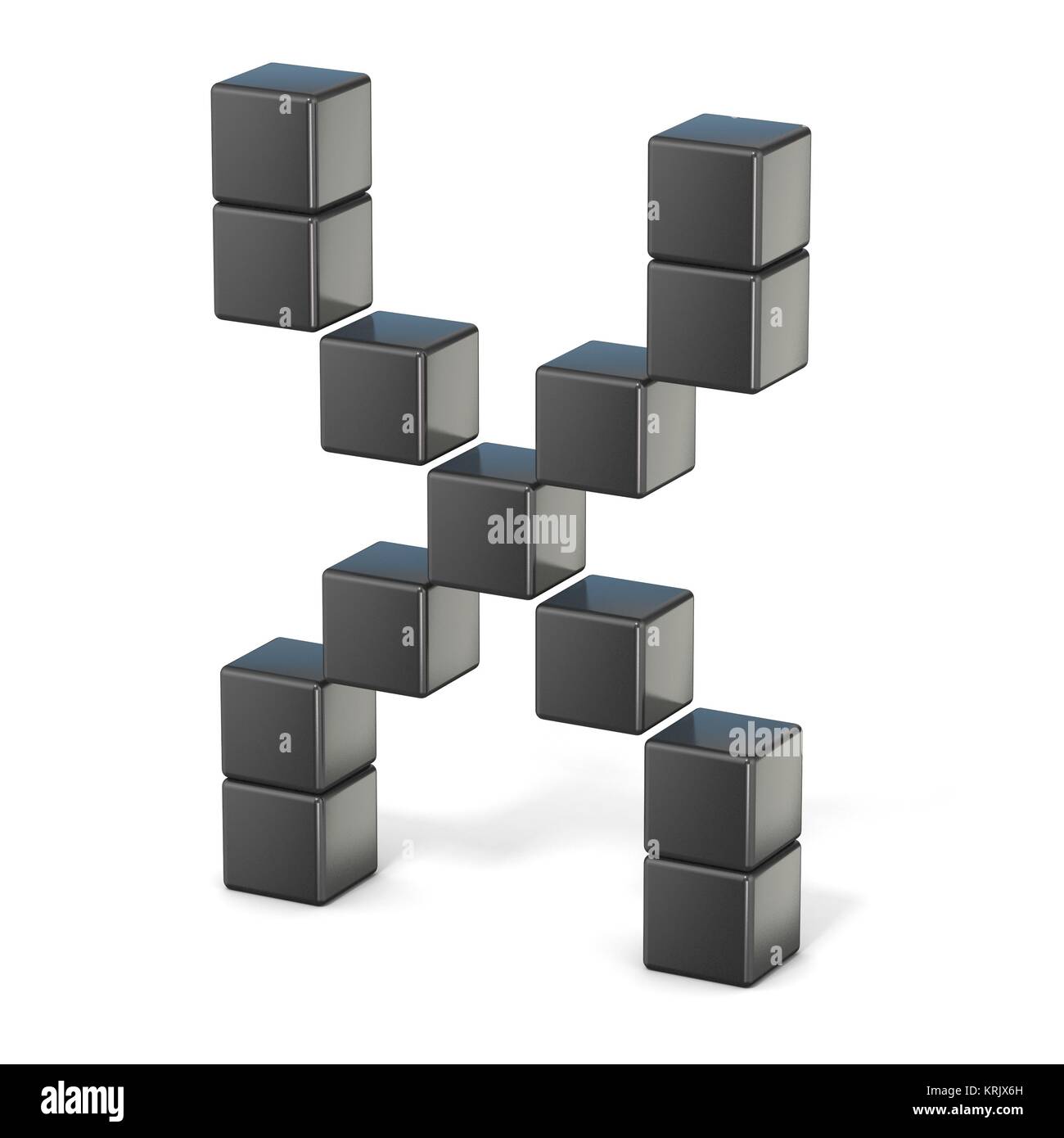 8 bit font. Capital letter X. 3D Stock Photo - Alamy