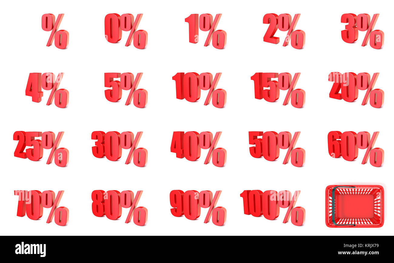 Red percentage sign collection. 3D Stock Photo - Alamy