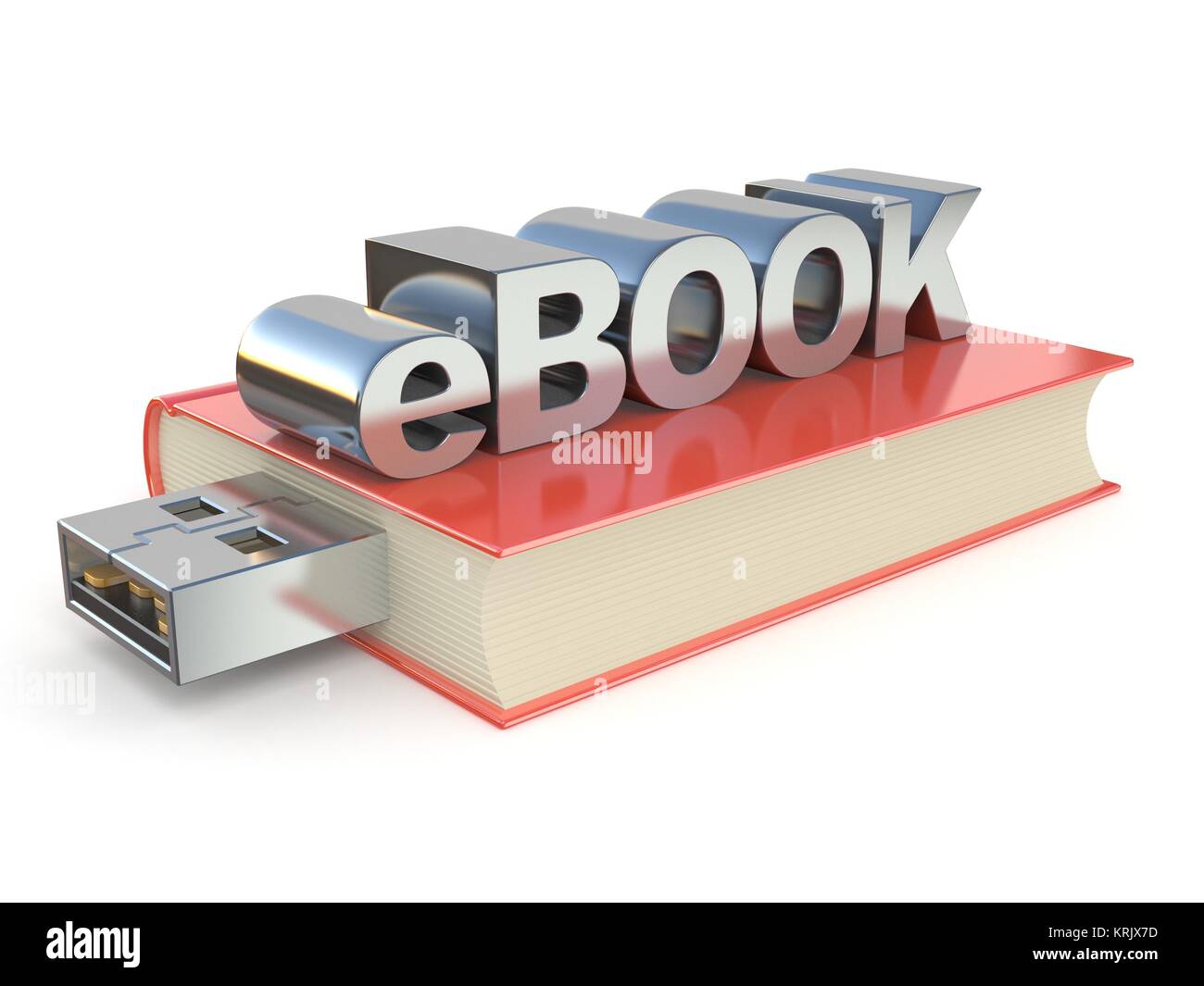eBook metal red book. 3D Stock Photo - Alamy